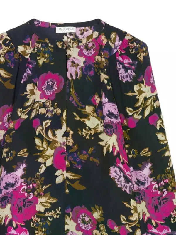 Marc O'polo Floral-print Long-sleeve Blouse - Black