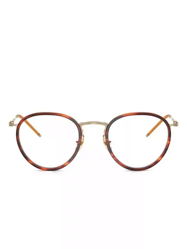 Oliver Spencer Round-frame Titanium Glasses - Brown