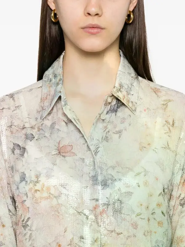 GOLDEN GOOSE Floral Sequin Shirt