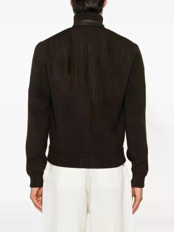 TOM FORD Knitted-sleeves Suede Jacket