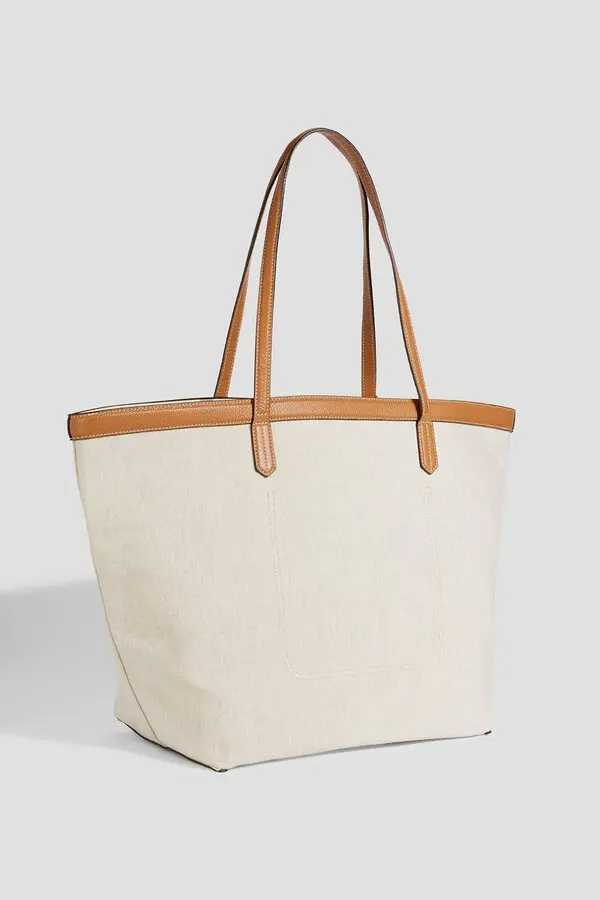 TOTEME Leather-trimmed Canvas Tote