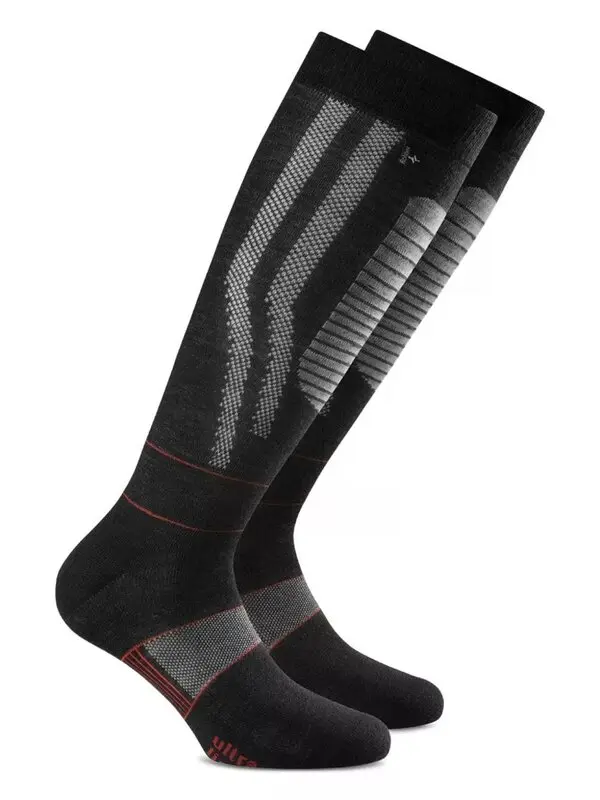 ROHNER Ultra Light Stripe-patterned Knee-high Socks - Black