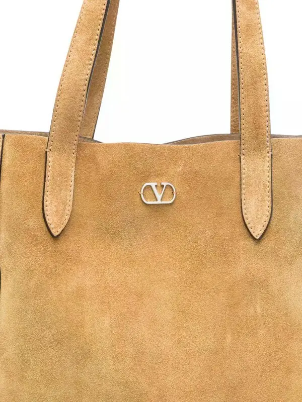 Valentino Garavani Nellcôte Large Eyelet-embellished Tote Bag - Neutrals