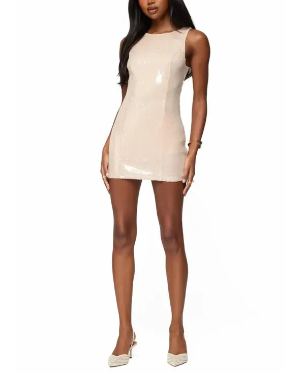 EDIKTED Macee Gingham Romper - Light-pink