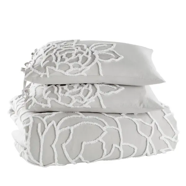 PERI HOME Chenille Rose Comforter Set, Twin - Grey