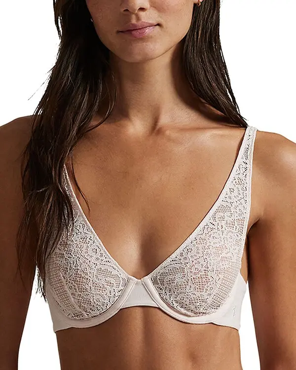 Polo Ralph Lauren Galloon Lace Plunge Bra - Garden Rose