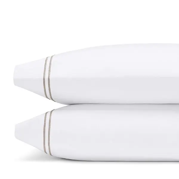 SFERRA Grande Hotel King Pillowcase, Pair - White/grey