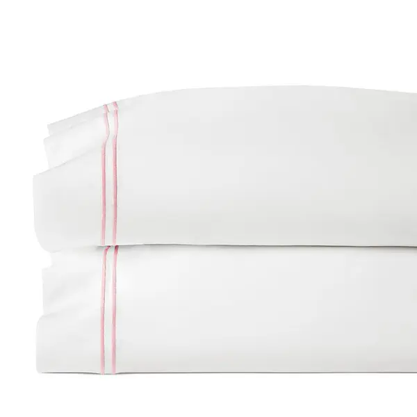 SFERRA Grande Hotel King Pillowcase, Pair - White/pink