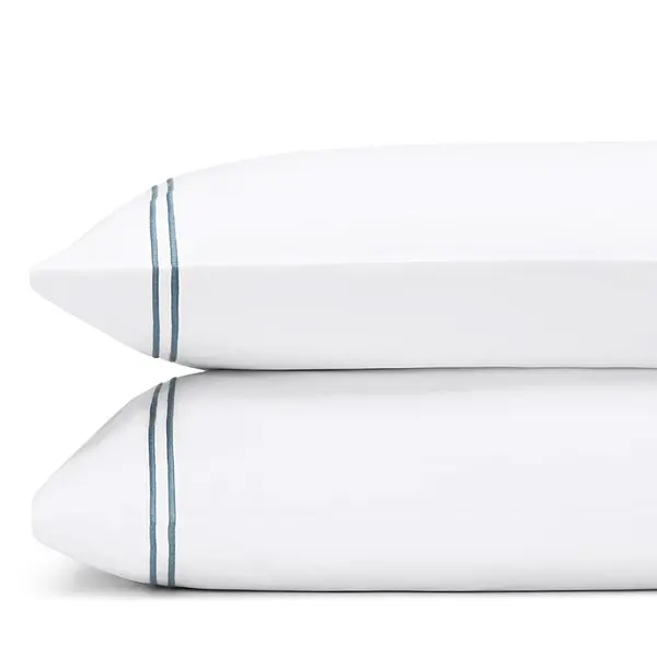 SFERRA Grande Hotel Standard Pillowcase, Pair - White/cadet