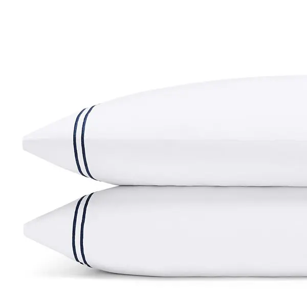 SFERRA Grande Hotel Standard Pillowcase, Pair - White/navy