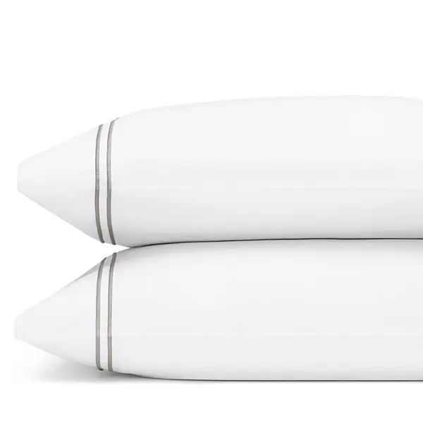 SFERRA Grande Hotel Standard Pillowcase, Pair - White/silver