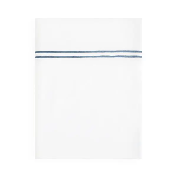 SFERRA Grande Hotel Flat Sheet, Full/queen - White/cadet