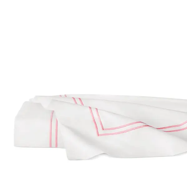 SFERRA Grande Hotel Flat Sheet, Full/queen - White/pink