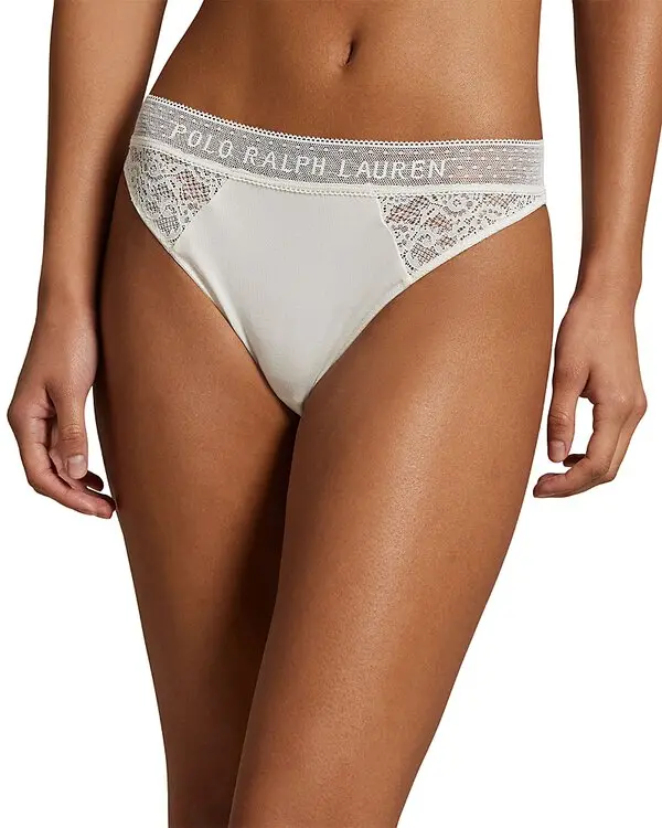Polo Ralph Lauren Logo Thong - Egret