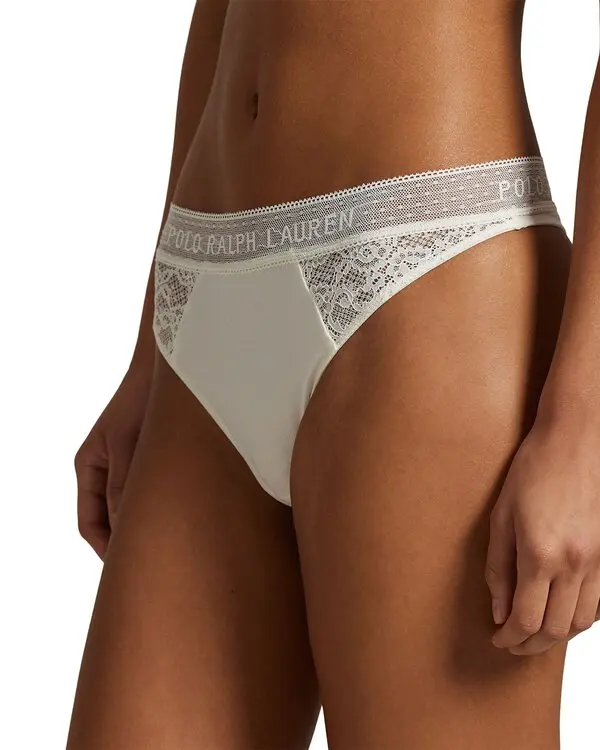 Polo Ralph Lauren Logo Thong - Egret