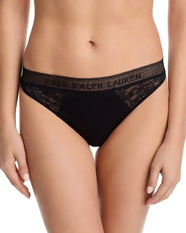 Polo Ralph Lauren Logo Thong - Onyx