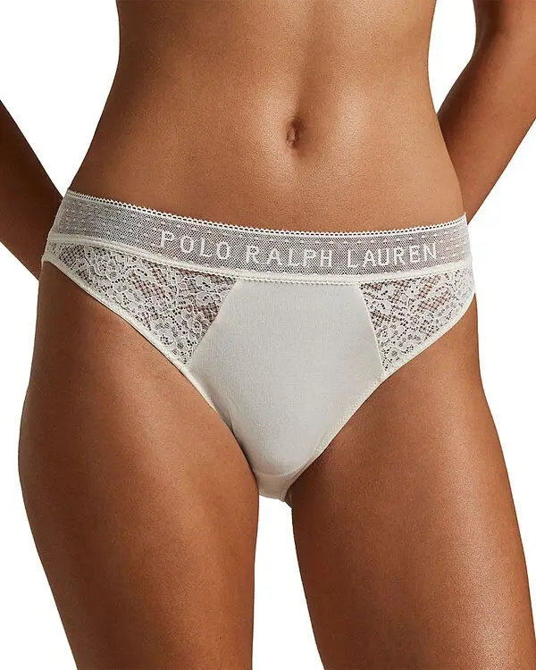 Polo Ralph Lauren Logo Lace Bikini - Egret