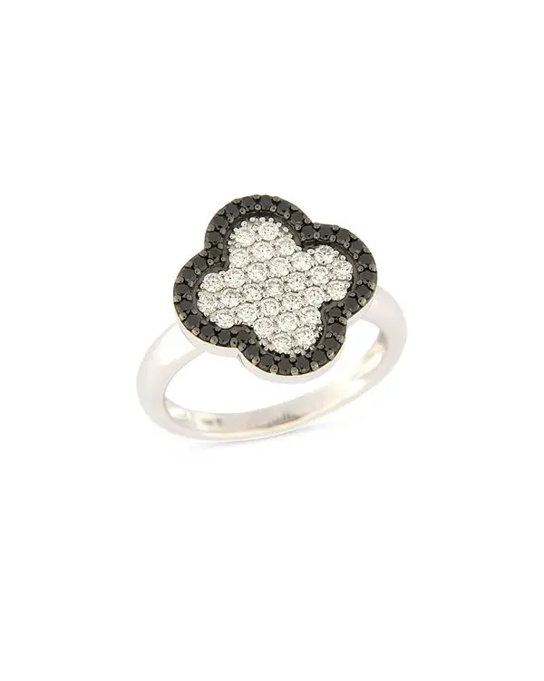 Bloomingdale'S 14k Diamond Pave Clover Ring 0.73 Tcw - White Gold