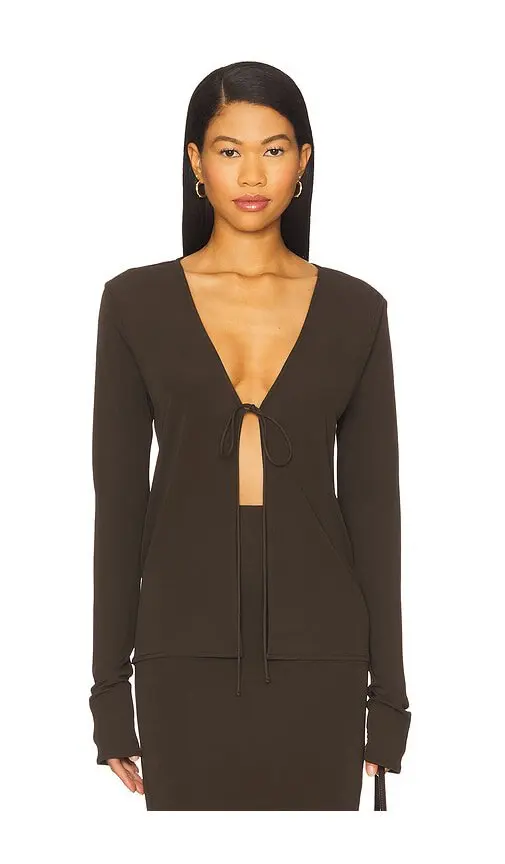 EAVES Lian Reversible Top - Brown