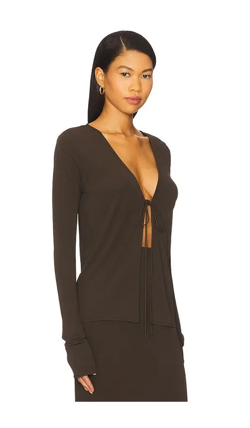 EAVES Lian Reversible Top - Brown