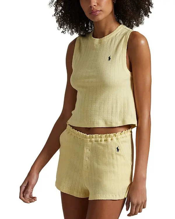 Polo Ralph Lauren Gathered Waist Boxer Pajama Set - T-bird Yellow