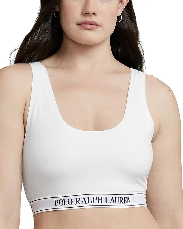 Polo Ralph Lauren Scoop Cropped Tank Bralette - White Cloud