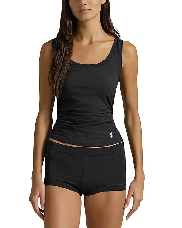 Polo Ralph Lauren Ribbed Cotton Blend Tank Top - Onyx