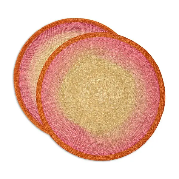 La DoubleJ Handpainted Sunset Placemats, Set Of 2 - Fuschia