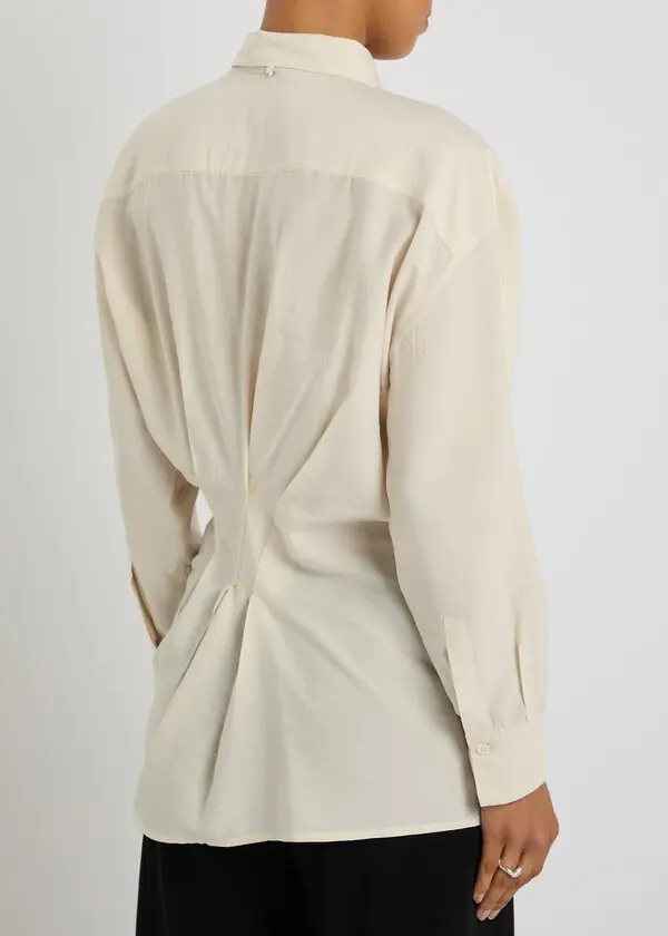 High Ring-embellished Woven Shirt