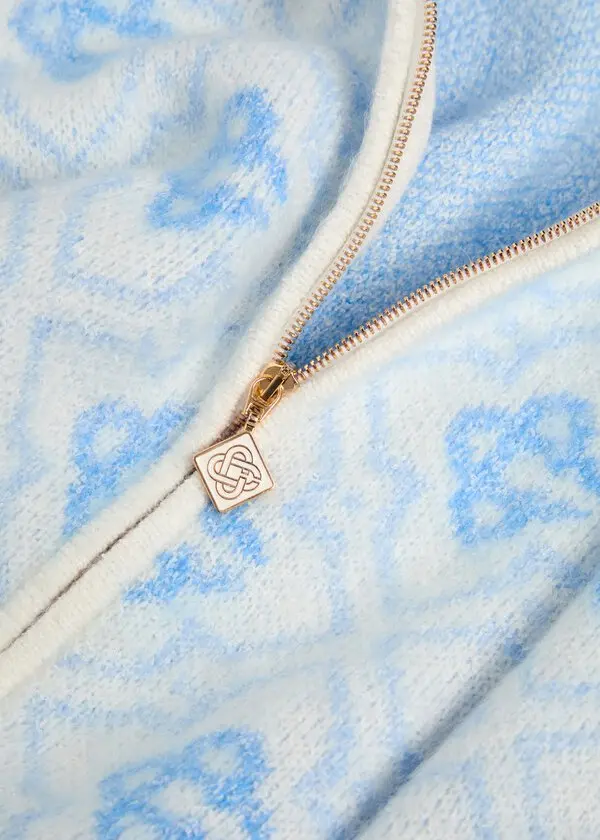 Casablanca Logo-monogrammed Brushed-knit Jacket - Blue