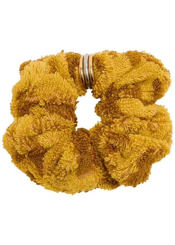 Chloé Floral-jacquard Terry Scrunchie - Green