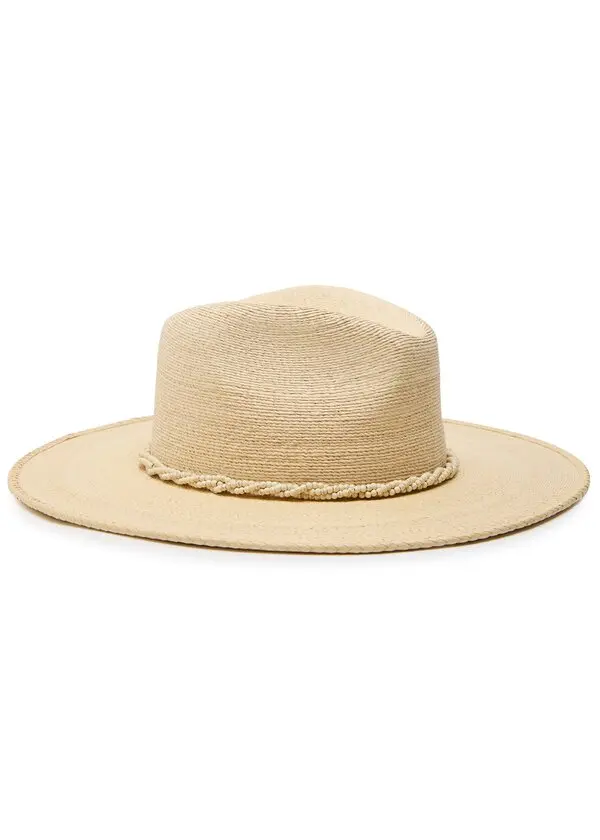Lack Of Color Paradise Embellished Straw Fedora - Cream