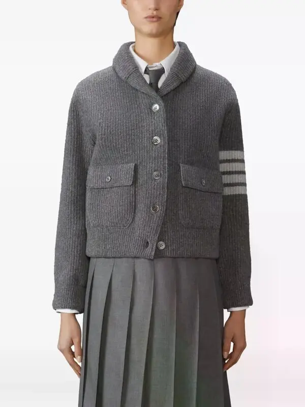 Thom Browne 4-bar Shawl-collar Bomber Jacket