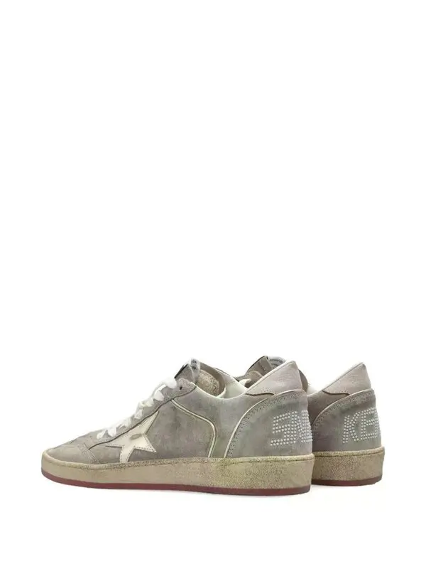 GOLDEN GOOSE Ball Star Suede Sneakers With Metallic Star Accent - Neutrals