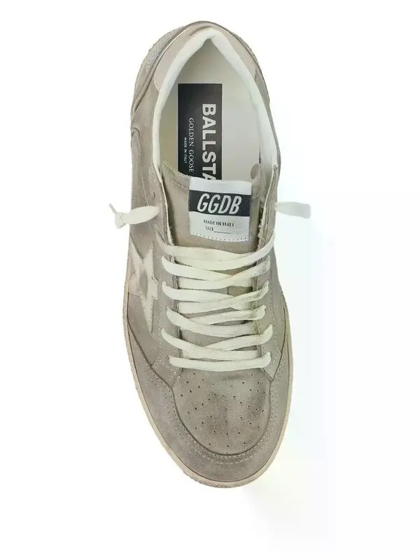 GOLDEN GOOSE Ball Star Suede Sneakers With Metallic Star Accent - Neutrals