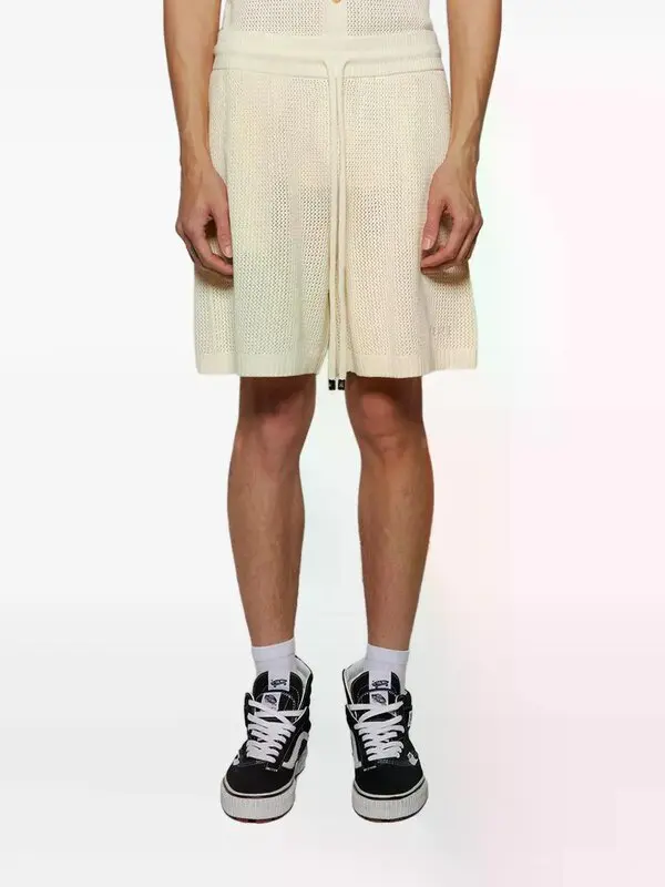 Amiri Crochet Knit Shorts With Drawstring