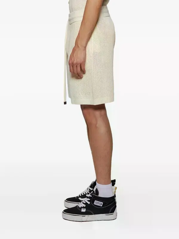 Amiri Crochet Knit Shorts With Drawstring