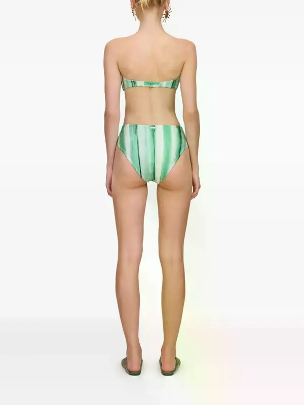 Cult Gaia Oswin Painted-stripe Bandeau Bikini Top