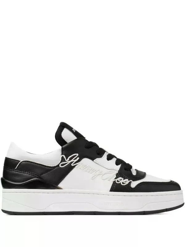 JIMMY CHOO Florent/f Leather Sneakers - Black
