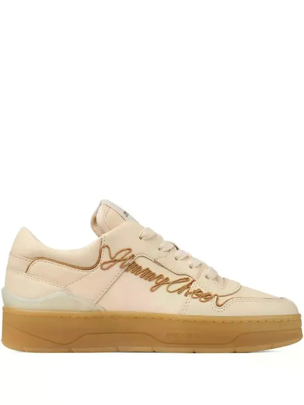 JIMMY CHOO Florent Embroidered Leather Sneakers
