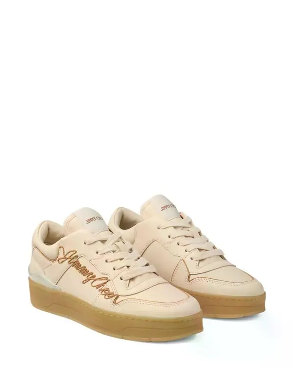 JIMMY CHOO Florent Embroidered Leather Sneakers
