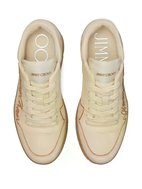 JIMMY CHOO Florent Embroidered Leather Sneakers