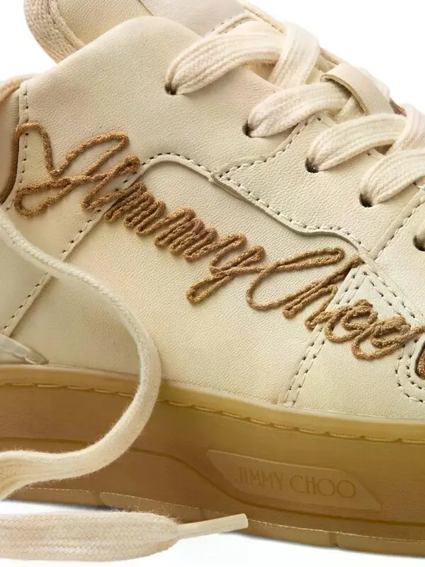 JIMMY CHOO Florent Embroidered Leather Sneakers
