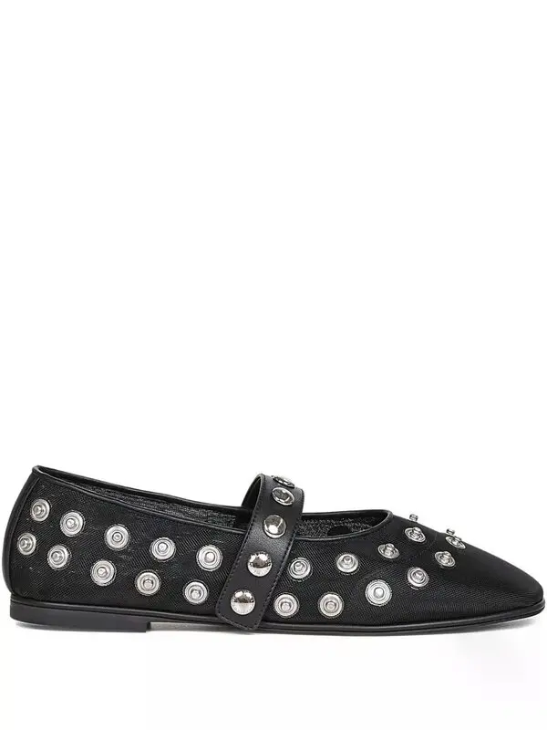 Stella McCartney Popper-embellished Round-toe Flats - Black