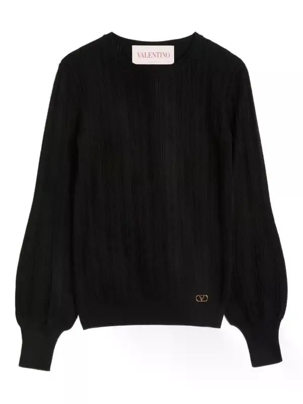 Valentino Garavani V-logo Cable-knit Jumper