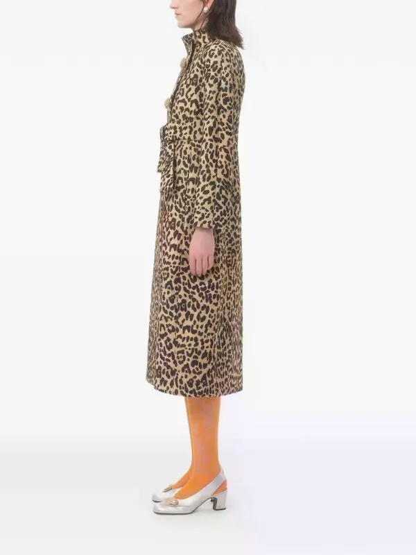 Valentino Garavani Animalier Print Cloth Coat - Neutrals