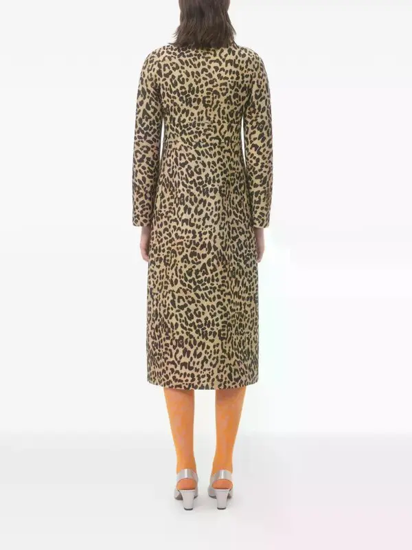 Valentino Garavani Animalier Print Cloth Coat - Neutrals