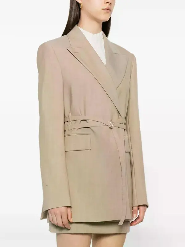 Sportmax Belted Single-breasted Blazer - Neutrals