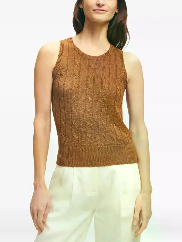 Brooks Brothers Cable-knit Sleeveless Top