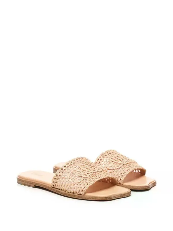 Chloé Soleil Embroidered Woven Sandals